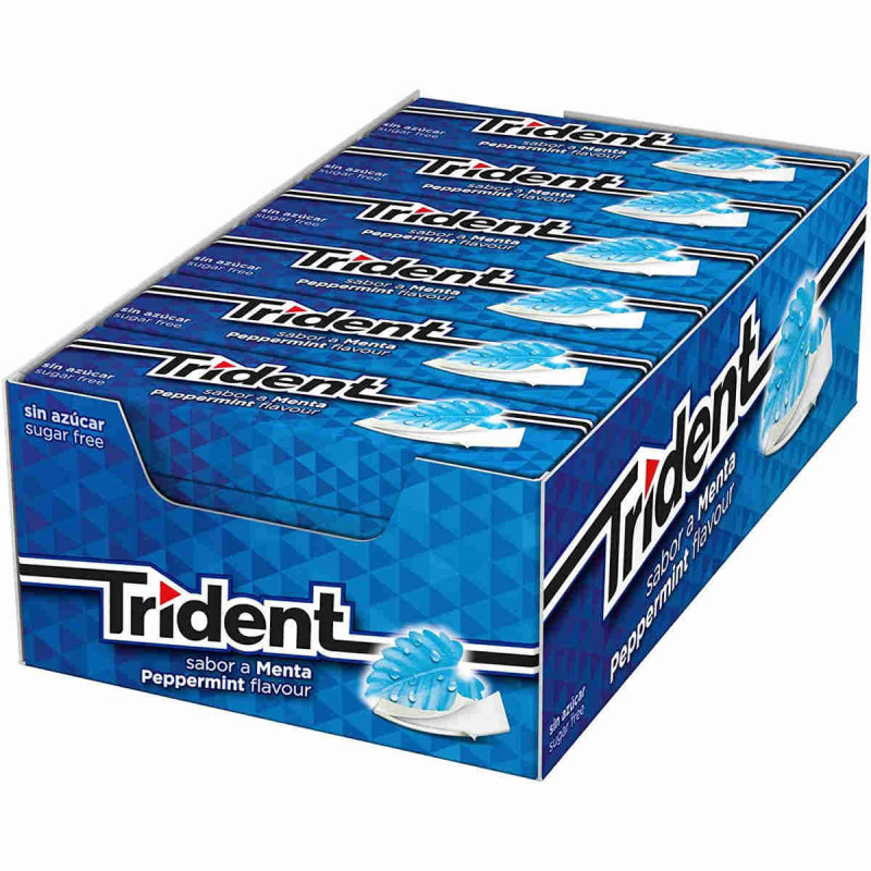 Trident Menta - Caja con 24 Unidades - Frescura duradera | hipergol.com