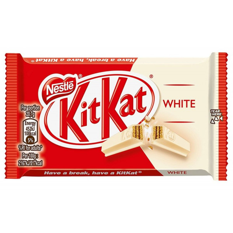 CHOCOLATINA KIT-KAT BLANCO - 24 Unidades - Chocolate Blanco Crujiente ...