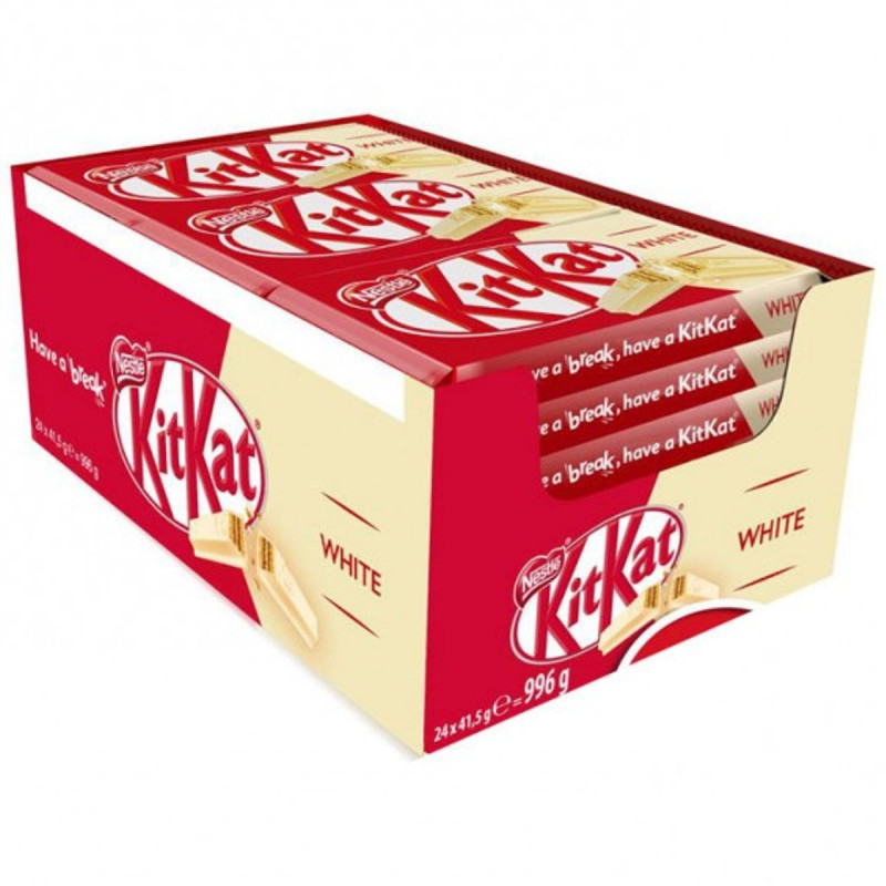 CHOCOLATINA KIT-KAT BLANCO - 24 Unidades - Chocolate Blanco Crujiente ...