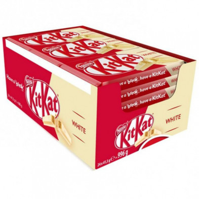 CHOCOLATINA KIT-KAT BLANCO - 24 Unidades - Chocolate Blanco Crujiente ...