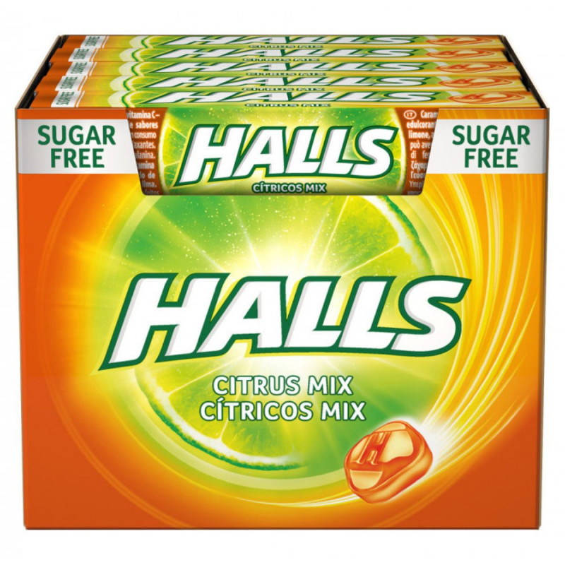 Halls Cítricos Mix sin azúcar 32g 20u - ¡Refresca tu aliento ...