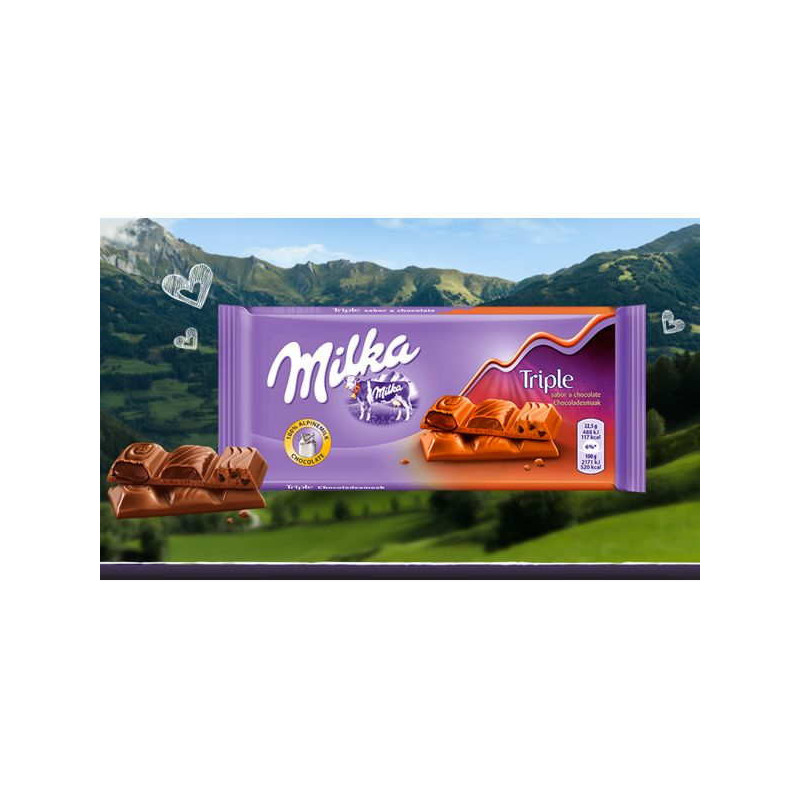 Milka triple chocolate 90gr | hipergol.com