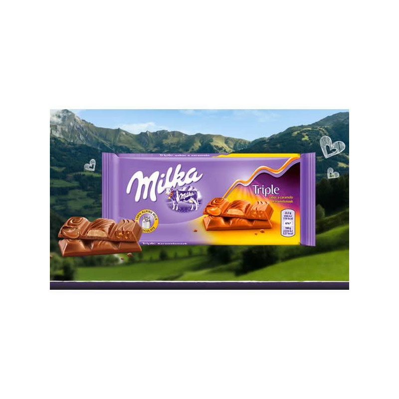 Milka triple caramelo 90gr | hipergol.com
