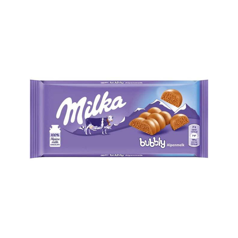 Milka bubbly chocolate con leche 90gr | hipergol.com