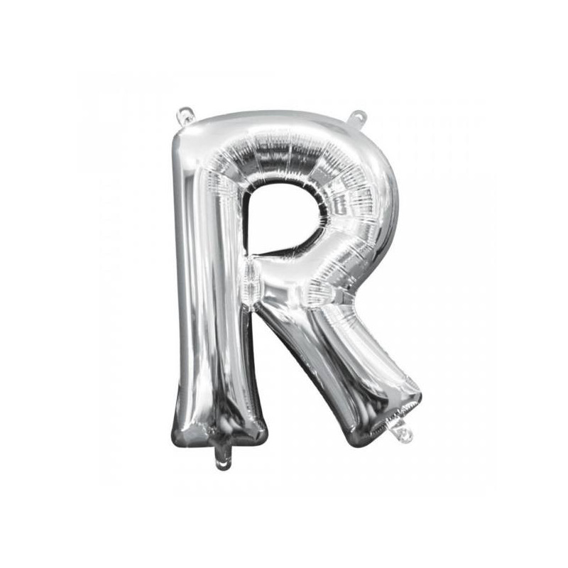 Globos Mini Auto-Inflables Letra R Plata Alto 40cm | Decoración ...
