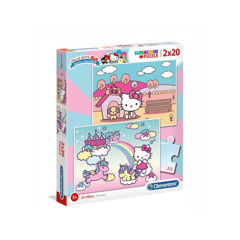 Diviértete con Nuestro Set de 2 Puzzles Hello Kitty de 20 Piezas ...