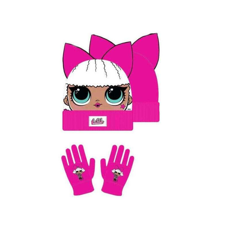 Gorro y guantes lol surprise rosa - hipergol.com