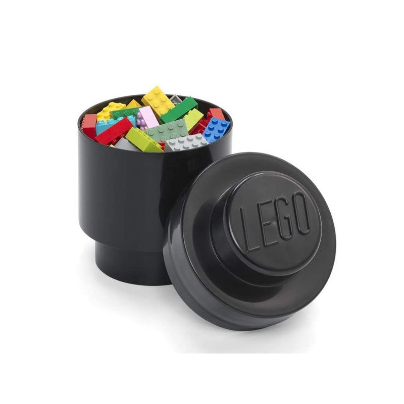 Caja lego negro redondo brick 4.6x9.2x4.3cm - hipergol.com