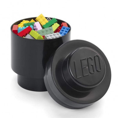Caja lego negro redondo brick 4.6x9.2x4.3cm - hipergol.com