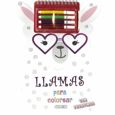 Libro llamas para colorear con pegatinas todolibro - hipergol.com
