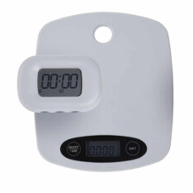 Báscula de Cocina Gris con Reloj – Precisa y Moderna - hipergol.com