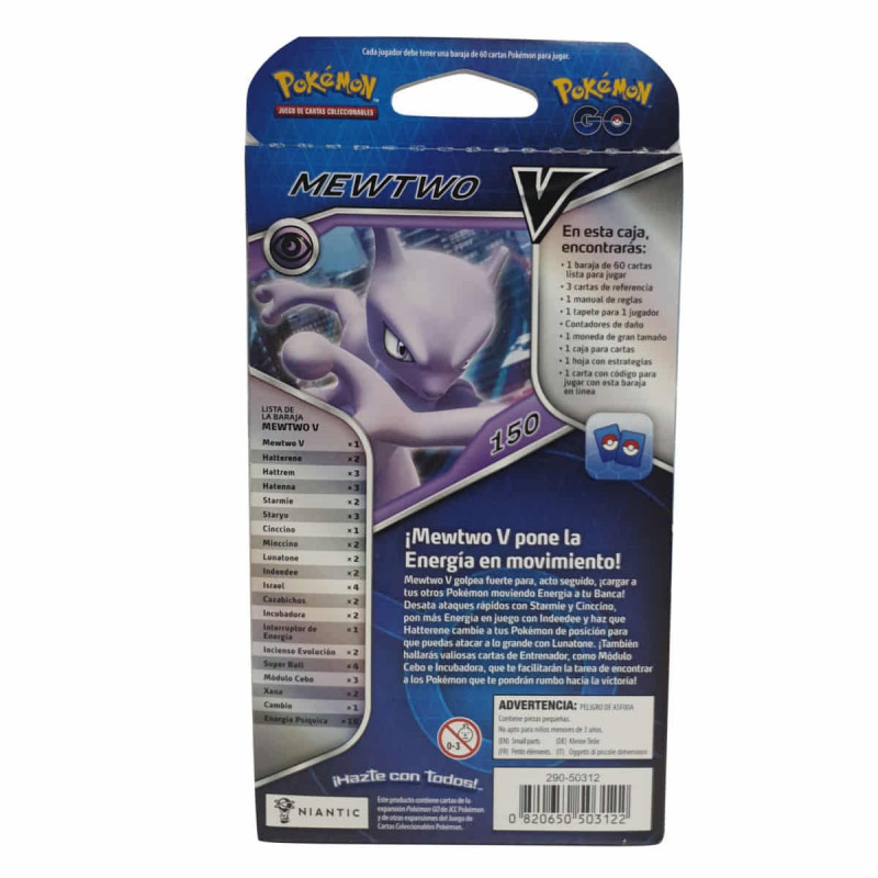 Baraja Combate V de Mewtwo V de Pokémon GO de JCC Pokémon - hipergol.com