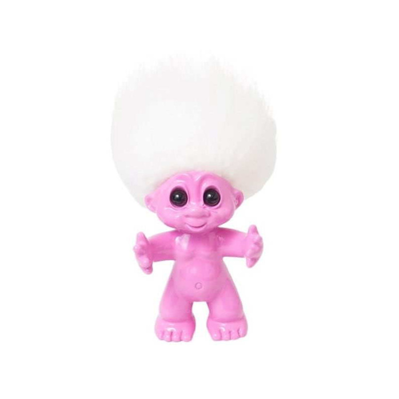 Figura rosa con pelo blanco trolls | hipergol.com