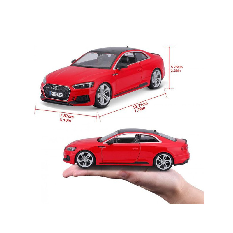 Audi rs5 coupe año 2019 1/24 bburago color rojo | hipergol.com