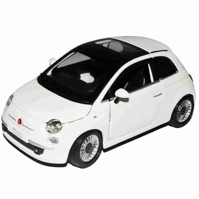 Coche fiat 500 2007 1/24 bburago color blanco | hipergol.com