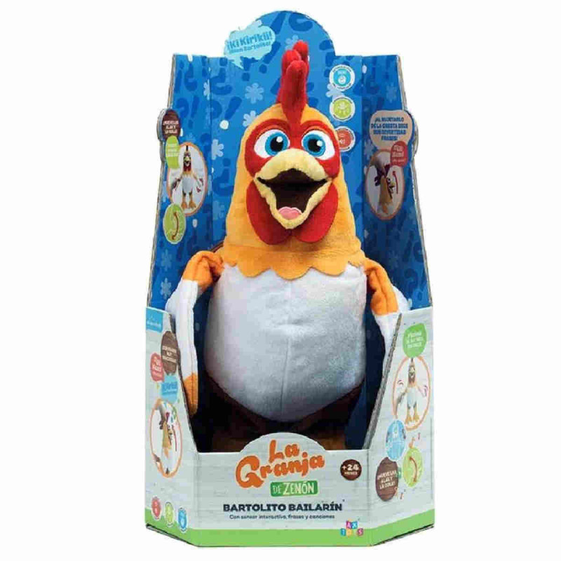 Peluche musical gallo bartolillo bailarín la granja de zenon - hipergol.com