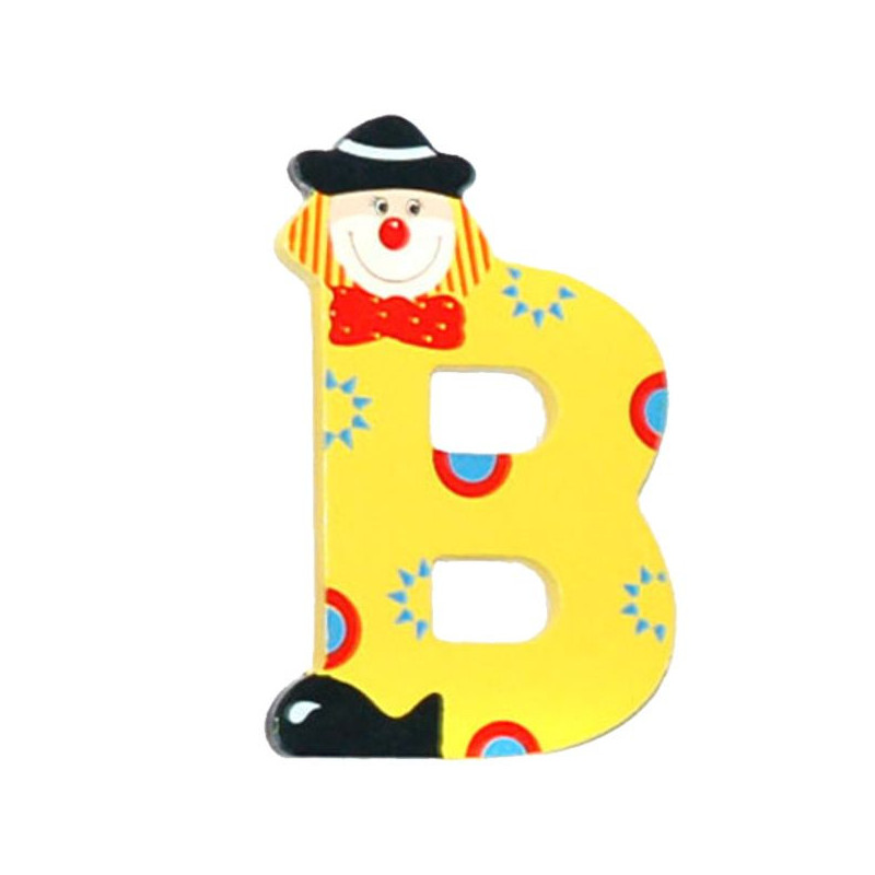 Letra infantil madera payaso b - hipergol.com