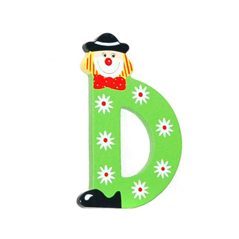 Letra infantil madera payaso d - hipergol.com