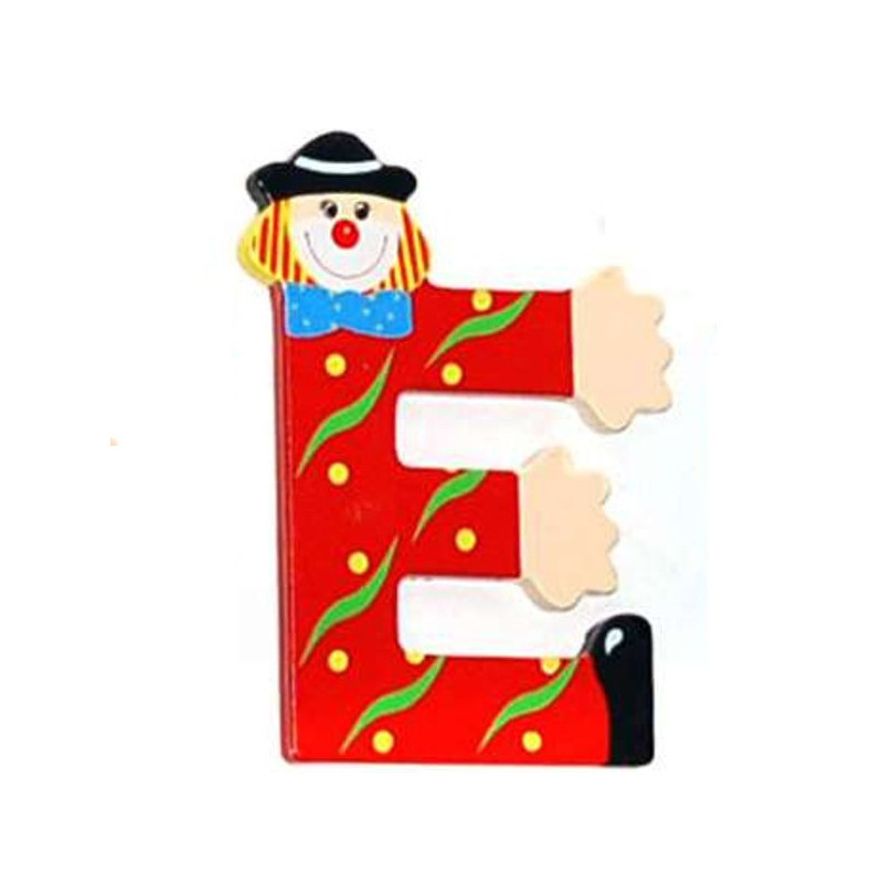 Letra infantil madera payaso e - hipergol.com