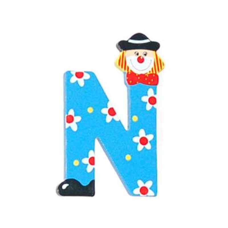 Letra infantil madera payaso n - hipergol.com