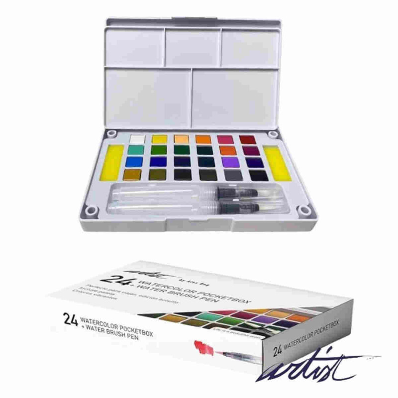 Explora Arte con 24 Acuarelas PocketBox - Colores Únicos - hipergol.com