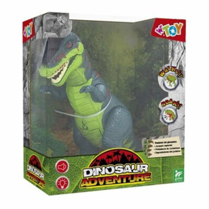 Dinosaurio T-Rex Verde Caminante con Luz y Sonido - hipergol.com