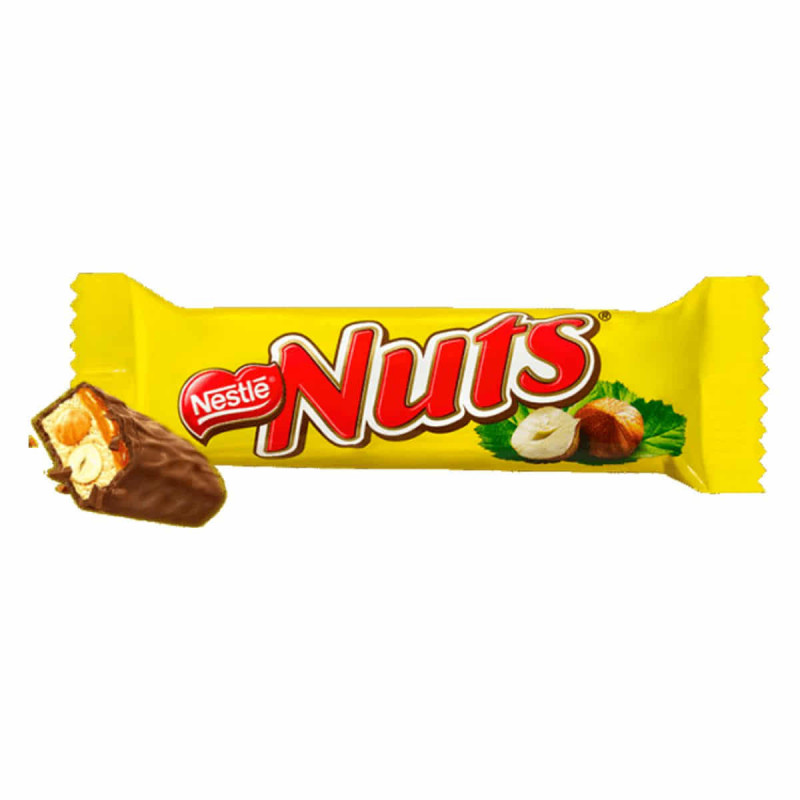 Chocolatina Nuts 42 grs Nestle | Caja con 24 unidades | hipergol.com