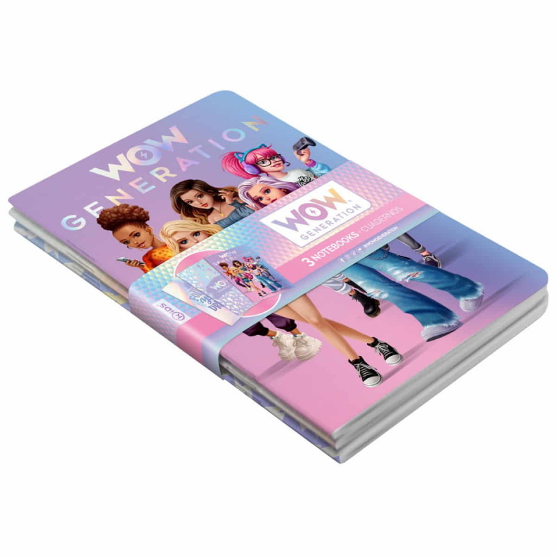 Set de 3 Libretas WOW Generation - Estilo Escolar Moderno - hipergol.com