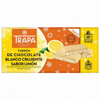 Turron de Chocolate Blanco Crujiente Limón 175grs de Chocolates Trapa ...