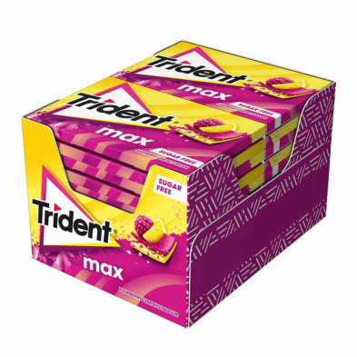 Trident Max Raspberry Lemon en caja con 12 unidades. Chicles con sabor ...