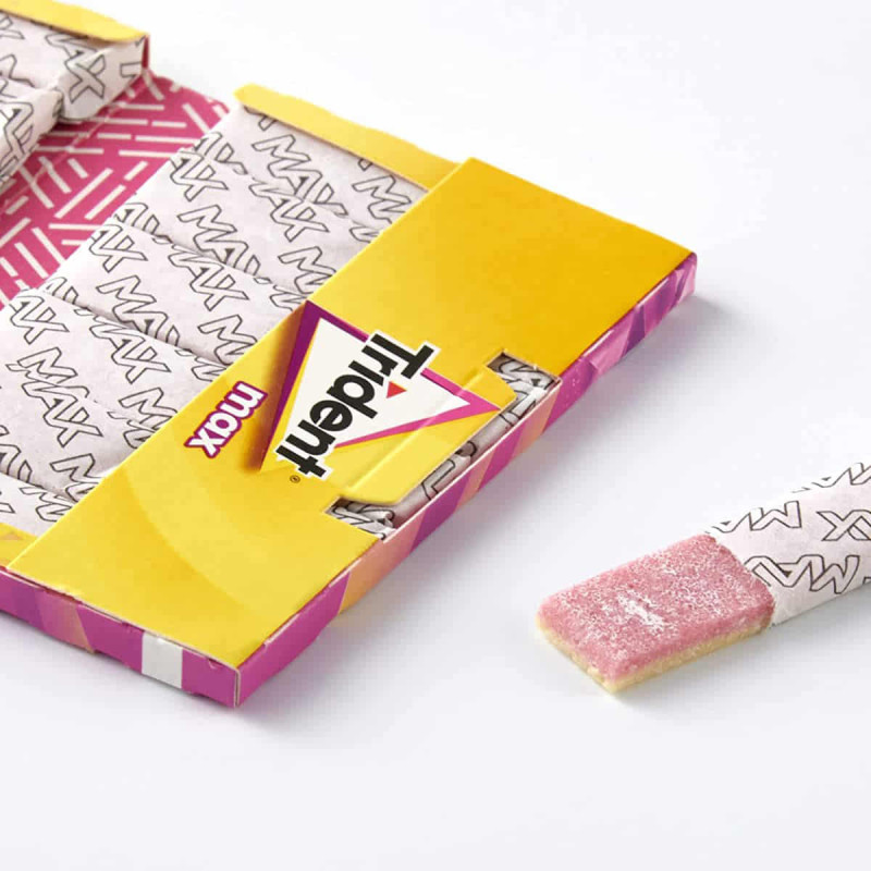 Trident Max Raspberry Lemon en caja con 12 unidades. Chicles con sabor ...