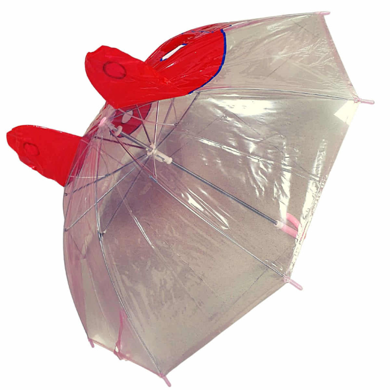 Paraguas transparente mariposa roja ø 70cm - hipergol.com