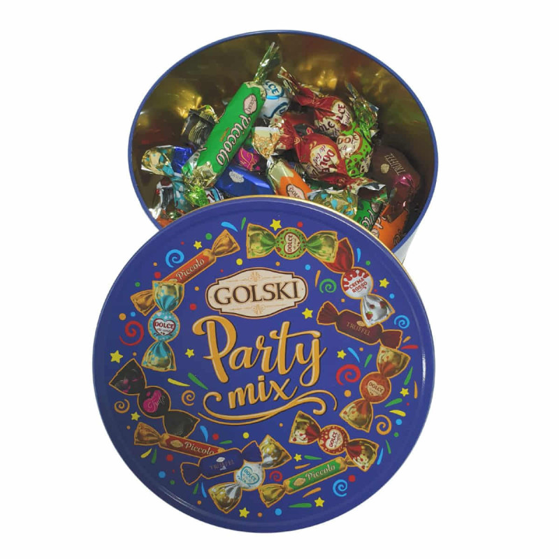 Lata de bombones Party Mix Azul 200g | Deliciosos bombones variados ...