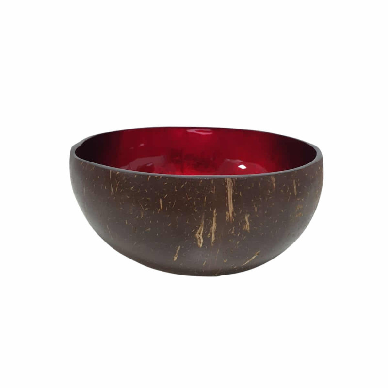 Cuenco de cáscara de coco rojo metalizado - hipergol.com