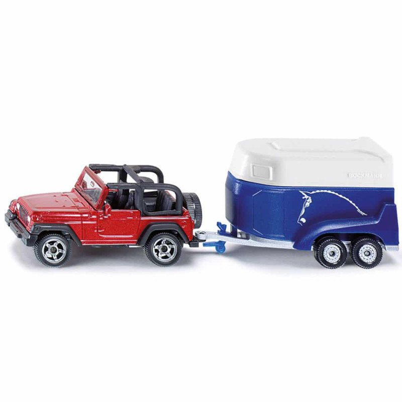 Jeep con remolque para caballos SIKU 146mm con figura - hipergol.com