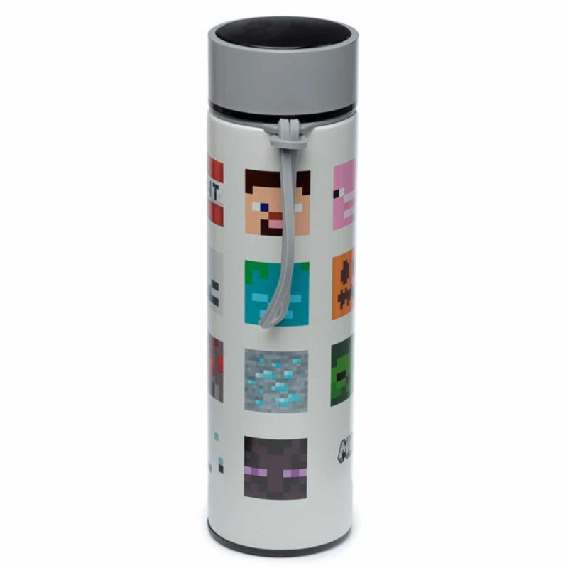Botella termo con termómetro caras del minecraft - hipergol.com
