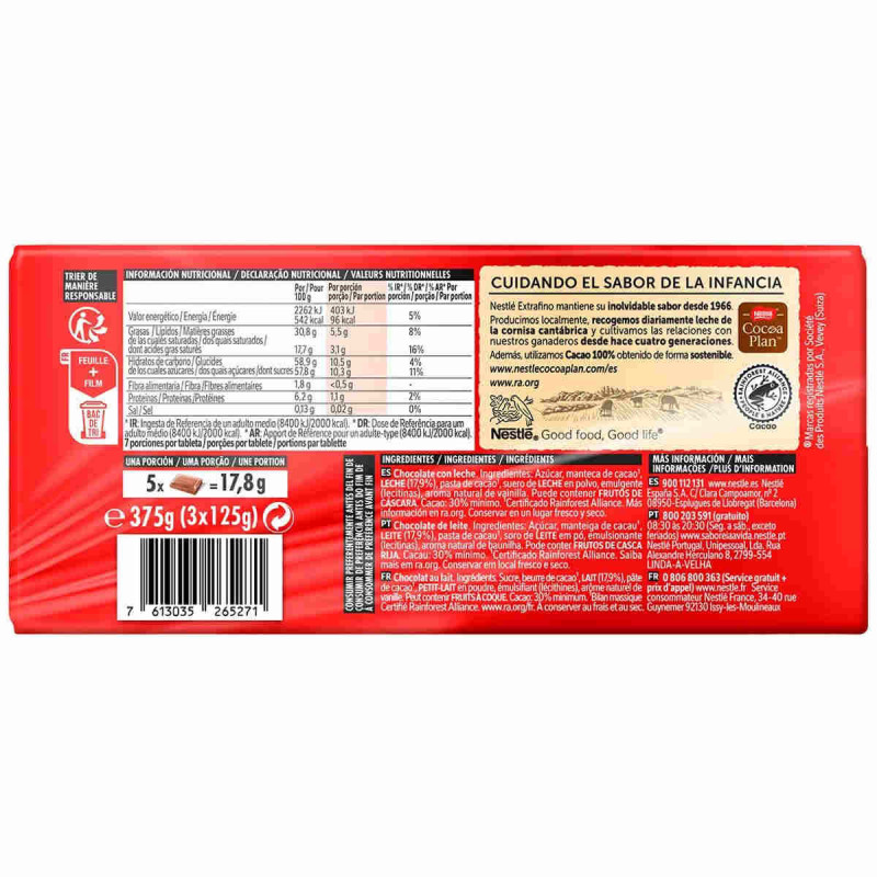 ¡Sabor Irresistible! Tableta de Chocolate Nestlé Extrafino - Pack de 3 ...