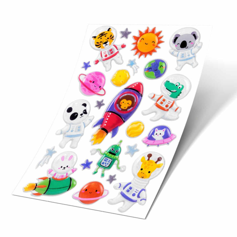 Stickers cohete espacial lamina adhesiva 14x21cm - hipergol.com
