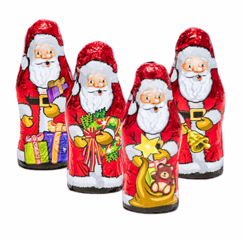 Figuras papá noel de chocolate estuche 14 unidades - hipergol.com
