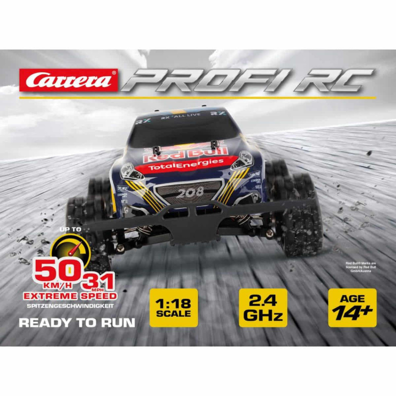 Peugeot wrx 208 red bull 2.4ghz rallycross hansen. escala 1/18 ...
