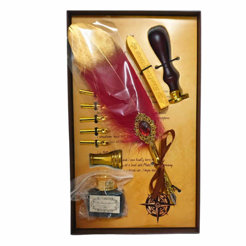 Set pluma artist calligraphy luxury pluma roja - hipergol.com