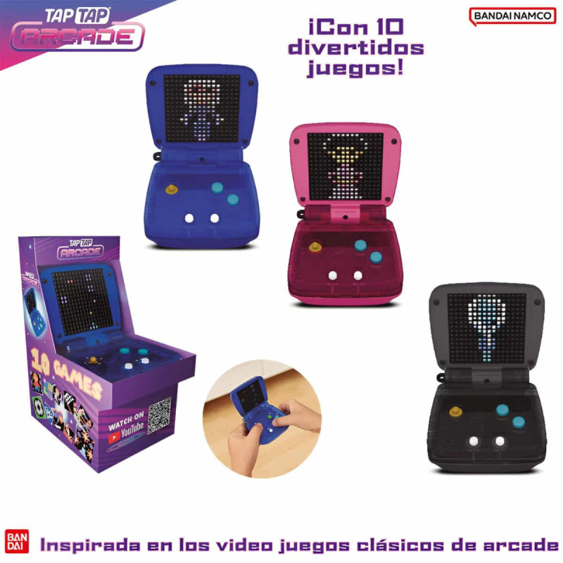 TapTap Arcade Negro - Juguete Electrónico con 10 Juegos Retro - hipergol.com