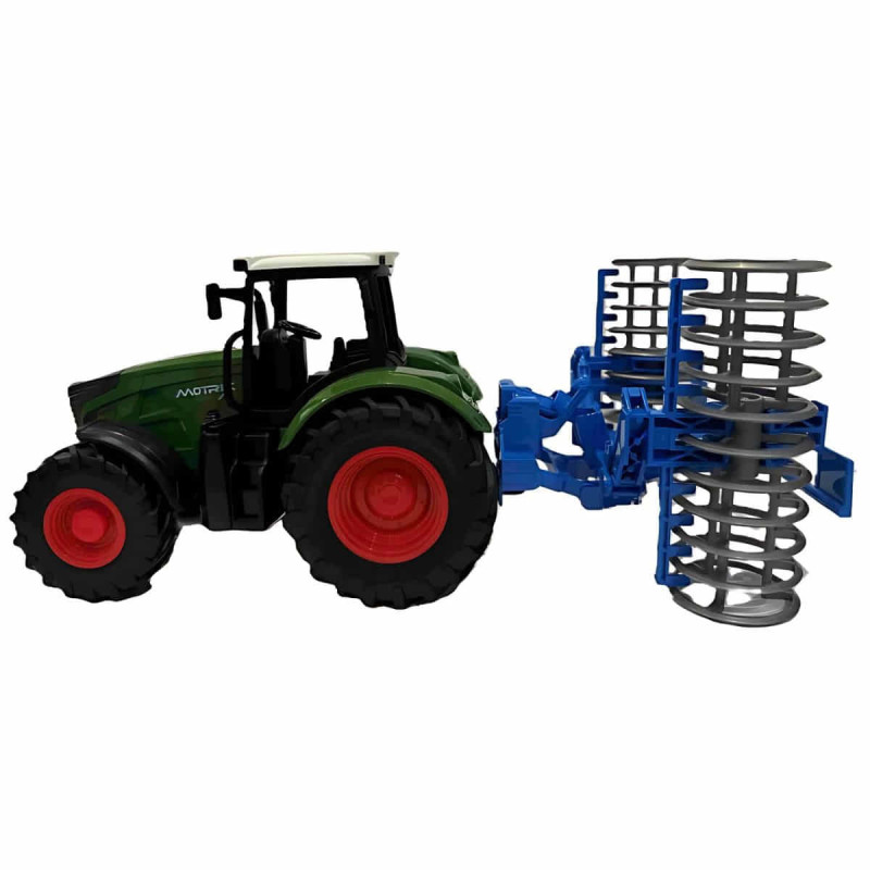 Tractor Motrix con Allanadora: Juguete Agrícola Realista a Escala 1:24 - hipergol.com
