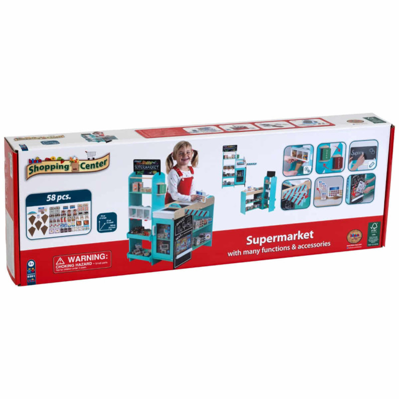 Supermercado de madera para niños – Juego educativo completo - hipergol.com