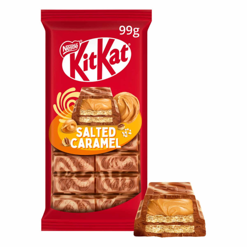 TABLETA KIT-KAT SALTED CARAMEL 99GRS 15U – Sabor dulce y salado en cada ...