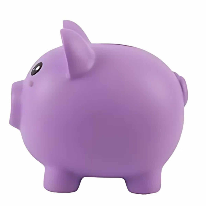 Hucha cerdo morado infantil de plástico duradero - hipergol.com