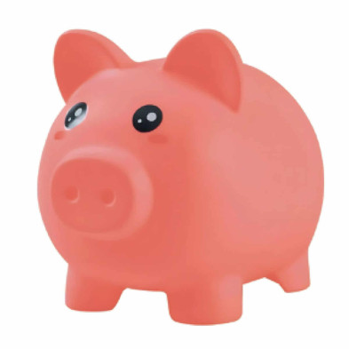 Hucha cerdo rojo infantil de plástico resistente - hipergol.com