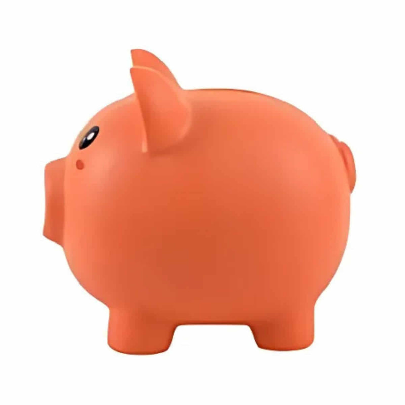 Hucha cerdo naranja infantil de plástico resistente - hipergol.com